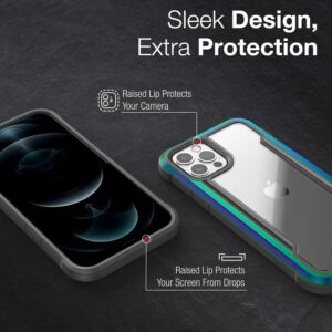 RAPTIC Shield Case Compatible with iPhone 12 Case & iPhone 12 Pro Case, Shock Absorbing Protection, Durable Aluminum Frame, 10ft Drop Tested, Fits iPhone 12 & 12 Pro, Iridescent