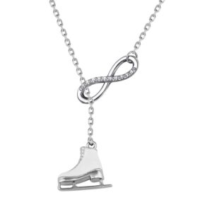 bnql skater necklace ice skate charm pendant necklace sport skater jewelry skate lover gift (necklace)