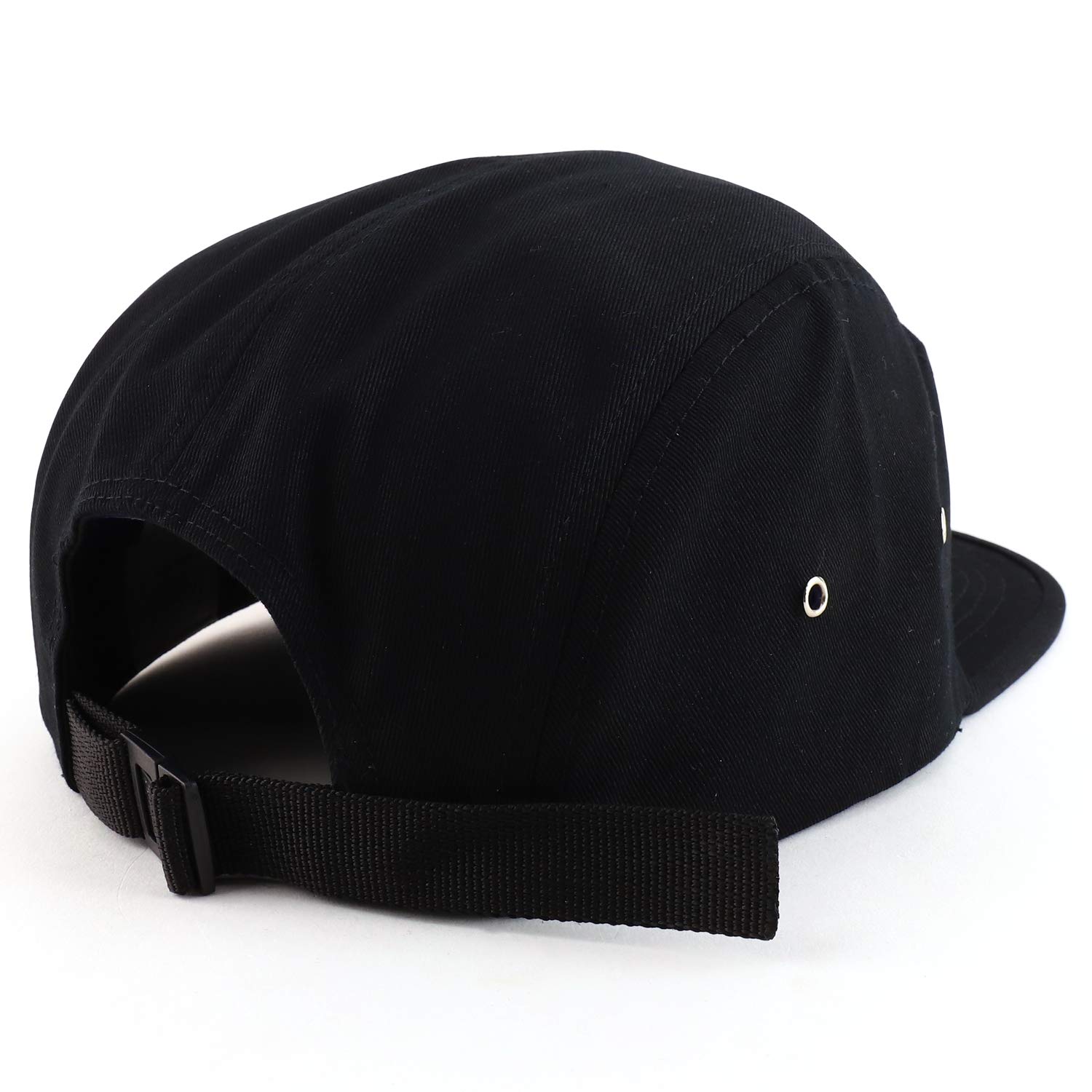 Trendy Apparel Shop XXL Oversized 5 Panel Cotton Bicycle Rider Cap - Black - 2XL