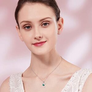 Mayfer S925 Sterling Silver Necklace for Women with Hummingbird Pendant Embelished with Beautiful Crystals.