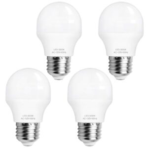 led light bulbs e26 40 watt equivalent, 4 watt a15 led appliance bulb 3000k soft white 120v 400 lumens for refrigerator ceiling fan, pack of 4