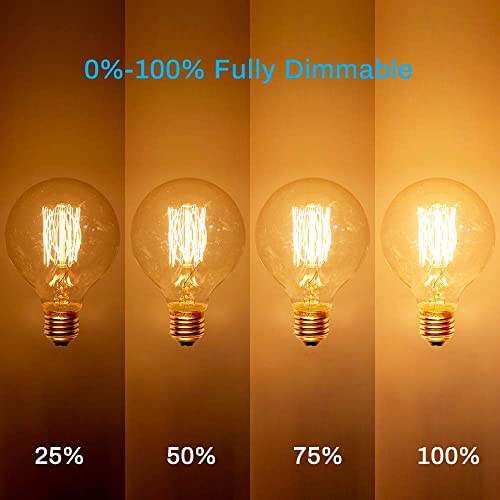 New Lights G25 Globe Edison Bulb, 60W Vintage Round Edison Bulb, Vintage Light Bulb, Old Fashion Dimmable Retro Incandescent Light Bulbs, 2100K Warm White, 240 Lumens,E26, Amber Glass, 4 Pack