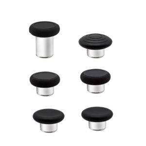 6 in 1 swap thumbsticks, replacement magnetic joysticks for xbox one elite series 2 controller (black)