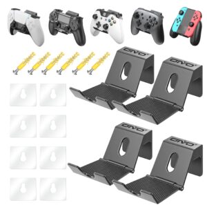 oivo controller wall mount holder for ps3/ps4/ps5/xbox 360/xbox one/s/x/elite/series s/series x controller, pro controller, upgraded adjustable wall mount for video game controller&headphones- 4 pack