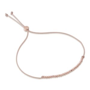 Lucky Feather Happy 25th Birthday Gifts For Women - 14K Rose Gold Dipped Beads Bracelet on Adjustable 7”- 8” Cord - Turning 25 Birthday Gifts For Her