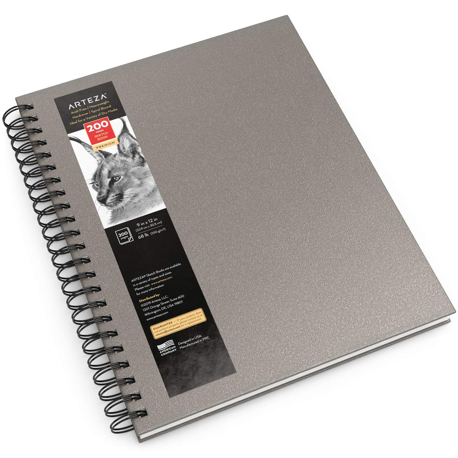 ARTEZA Spiral Sketch Book 9x12 Drawing Pad 100 Sheets Sketch Pads for Drawing for Adults & Teens