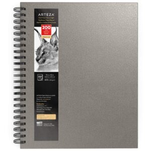 ARTEZA Spiral Sketch Book 9x12 Drawing Pad 100 Sheets Sketch Pads for Drawing for Adults & Teens