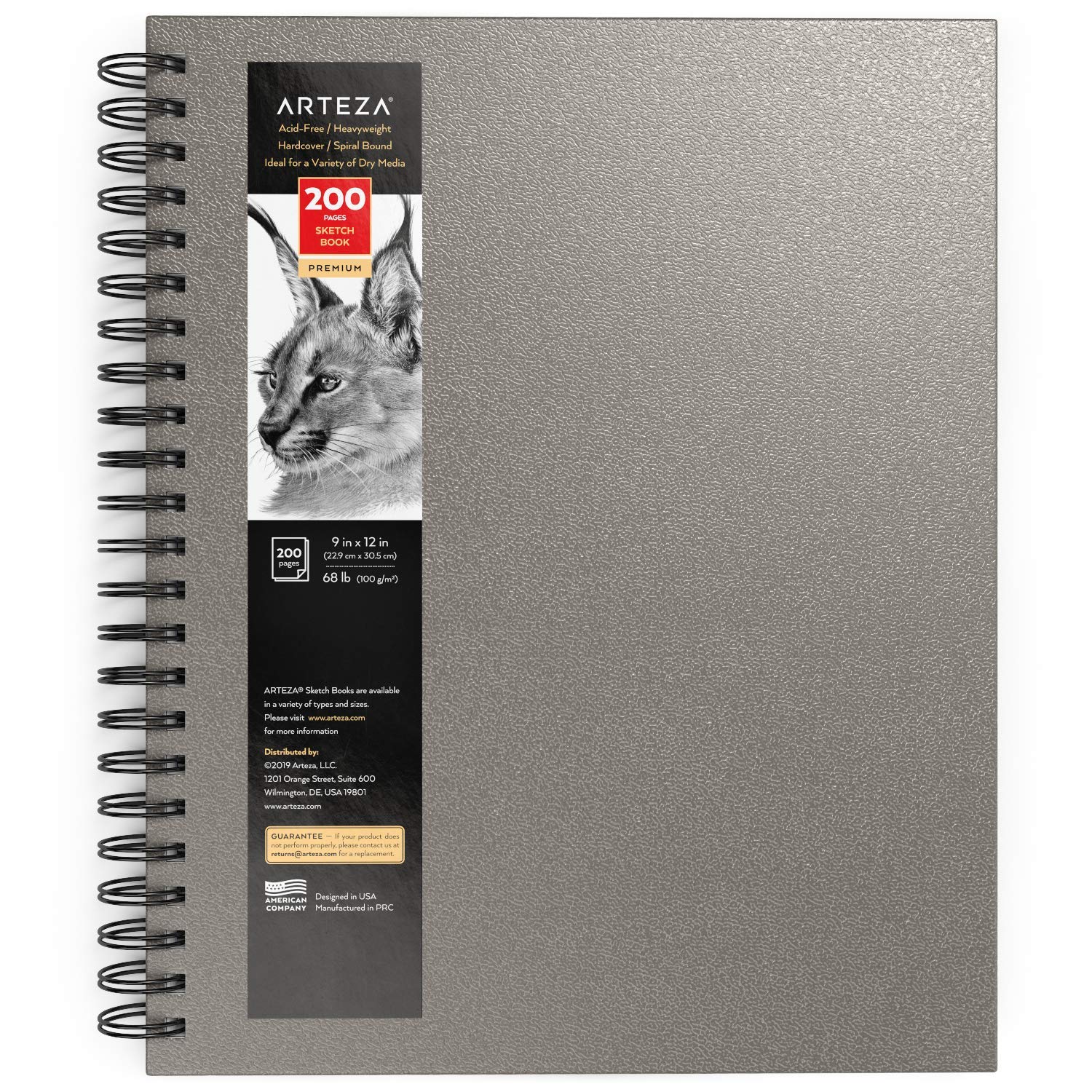 ARTEZA Spiral Sketch Book 9x12 Drawing Pad 100 Sheets Sketch Pads for Drawing for Adults & Teens