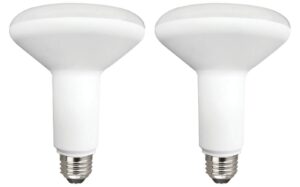 tcp l8br30d1527k2 led 65 watt equivalent dimmable light bulbs, br30 shape, floodlights, 2 count (pack of 1), soft white (2700k)