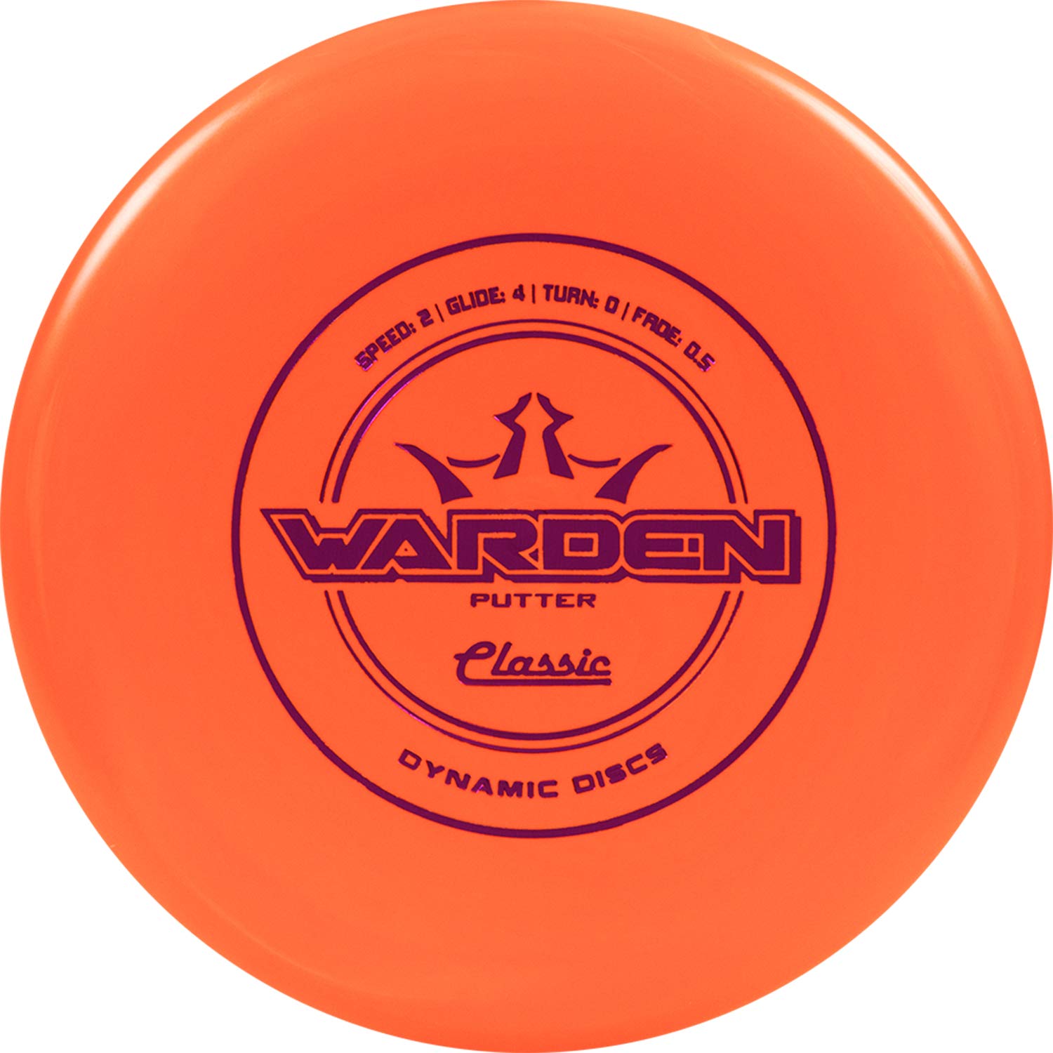 Dynamic Discs Classic Warden Disc Golf Putter | 170g Plus | Throwing Frisbee Golf Putter | Smooth Release and Neutral Flight | Straight Flying Disc Golf Putter | Stamp Color Will Vary (Orange)