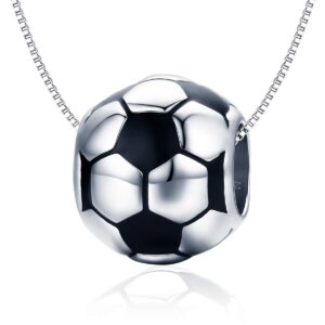 Football Charms 925 Sterling Silver Soccer Ball Bead for Pandora Bracelet Charms