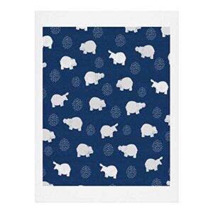 deny designs kangarui happy hippo blue art print, 8" x 10"