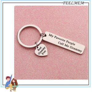 FEELMEM Nanny Gift My Favorite People Call Me Nanny Keychain Best Nanny Ever Jewelry Babysitter Gift Grandma Gift