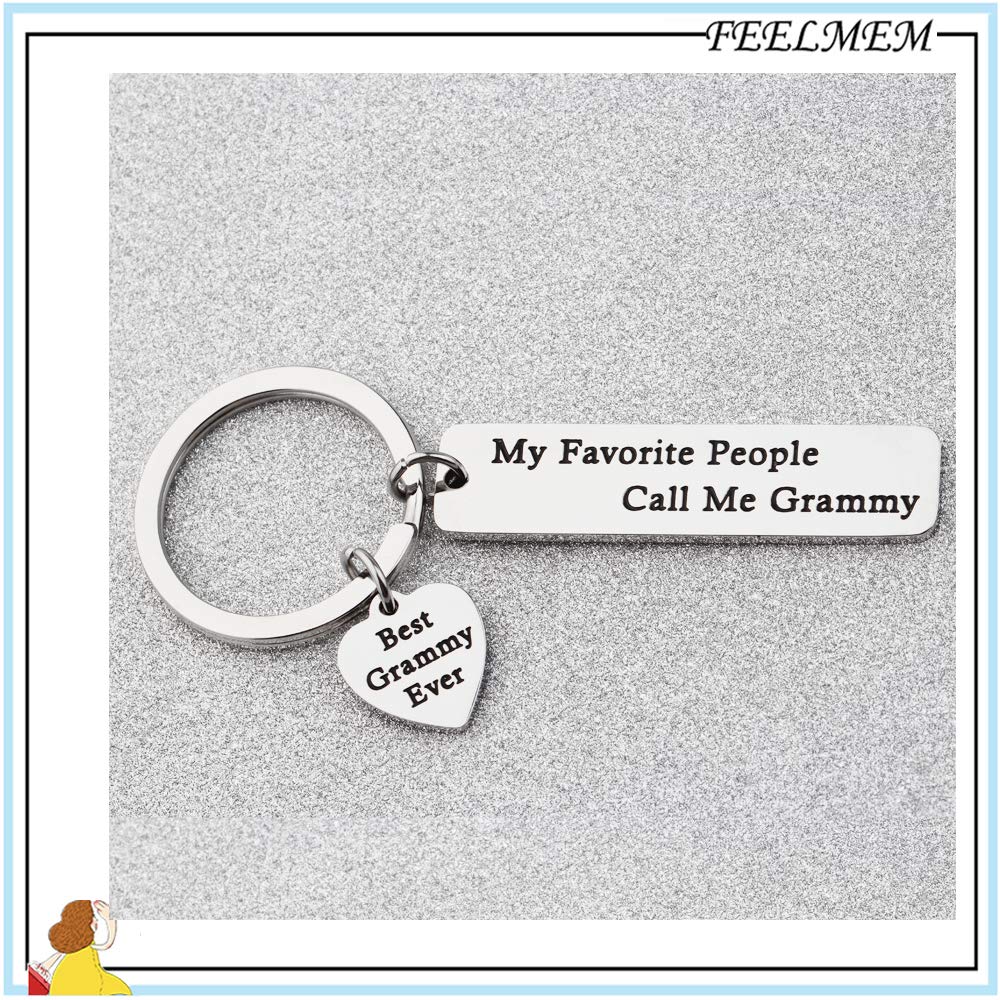 FEELMEM Nanny Gift My Favorite People Call Me Nanny Keychain Best Nanny Ever Jewelry Babysitter Gift Grandma Gift