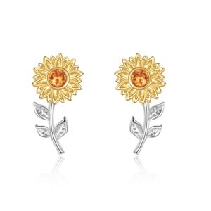 onefinity sunflower earrings sterling silver sunflower stud earrings for women