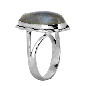 YoTreasure Labradorite Solid 925 Sterling Silver Split Shank Ring Jewelry