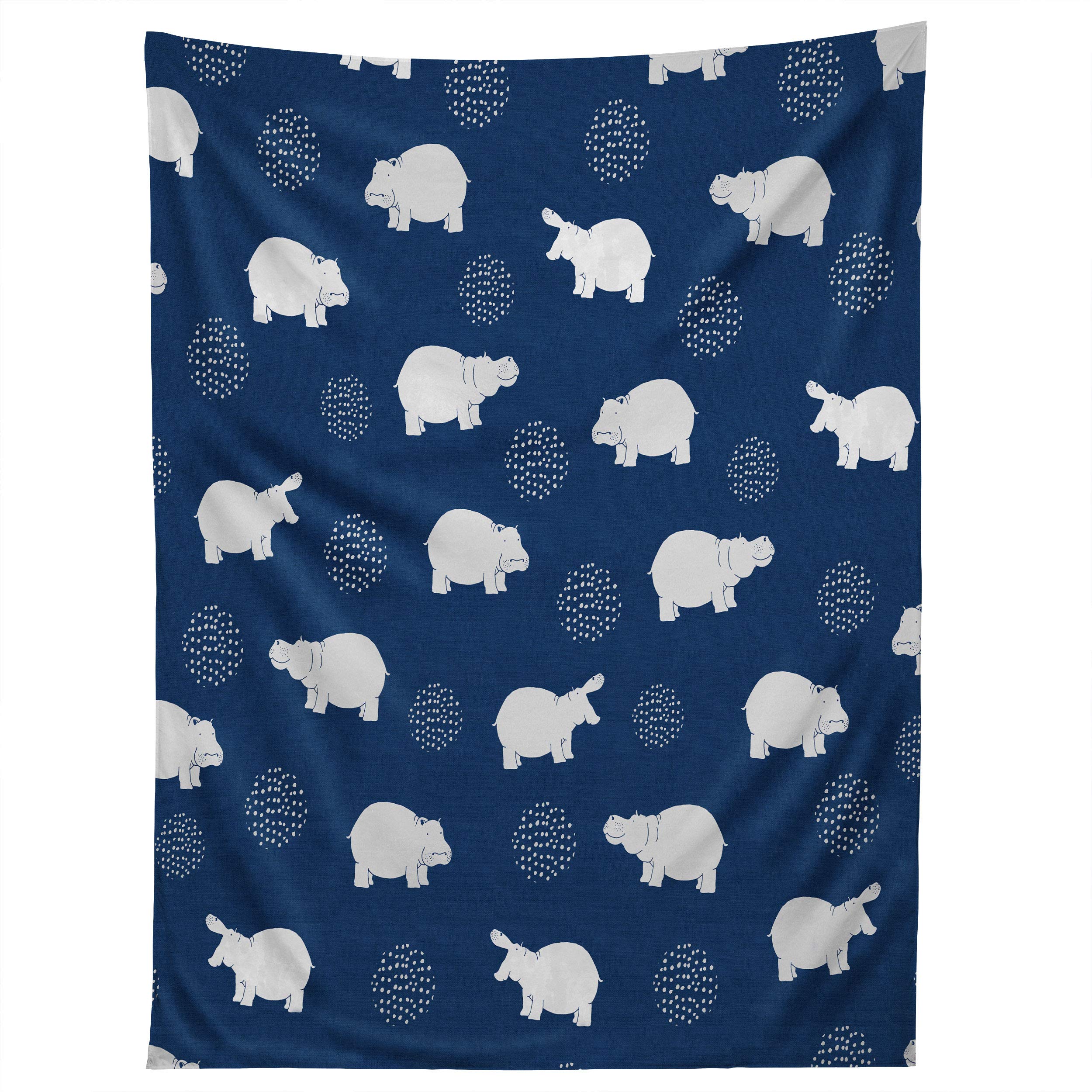 Deny Designs Happy Hippo Blue Kangarui Tapestry, 50" x 60"