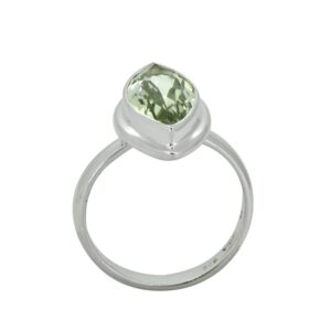 YoTreasure Green Amethyst Solid 925 Sterling Silver Gemstone Ring Jewelry