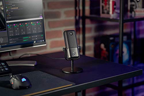 Elgato Wave:1 - Premium Cardioid USB Condenser Microphone for Streaming, Gaming, Home Office, Free Mixer Software, Sound Effect Plugins, Anti-Distortion, Plug & Play, Mac/PC, Stream Deck compatible