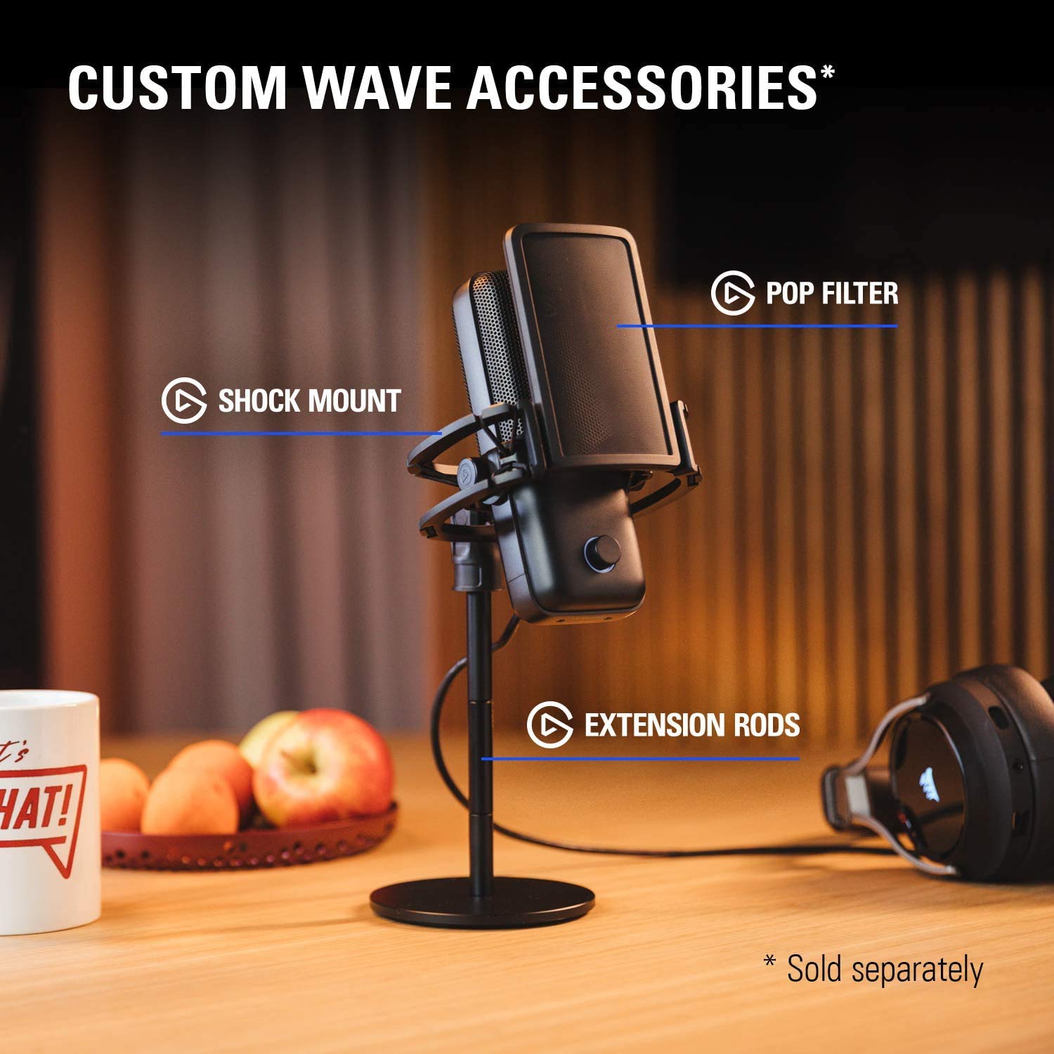 Elgato Wave:1 - Premium Cardioid USB Condenser Microphone for Streaming, Gaming, Home Office, Free Mixer Software, Sound Effect Plugins, Anti-Distortion, Plug & Play, Mac/PC, Stream Deck compatible