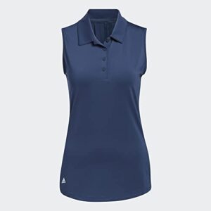 adidas Golf Women's Ultimate365 Primegreen Sleeveless Polo Shirt, Navy, Small