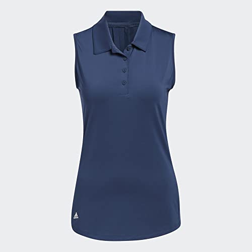 adidas Golf Women's Ultimate365 Primegreen Sleeveless Polo Shirt, Navy, Small