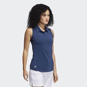 adidas Golf Women's Ultimate365 Primegreen Sleeveless Polo Shirt, Navy, Small