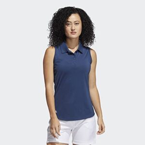 adidas Golf Women's Ultimate365 Primegreen Sleeveless Polo Shirt, Navy, Small