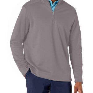 adidas Golf Men's Club Recycled Polyester Quarter Zip Pullover, Gray, Extra Large