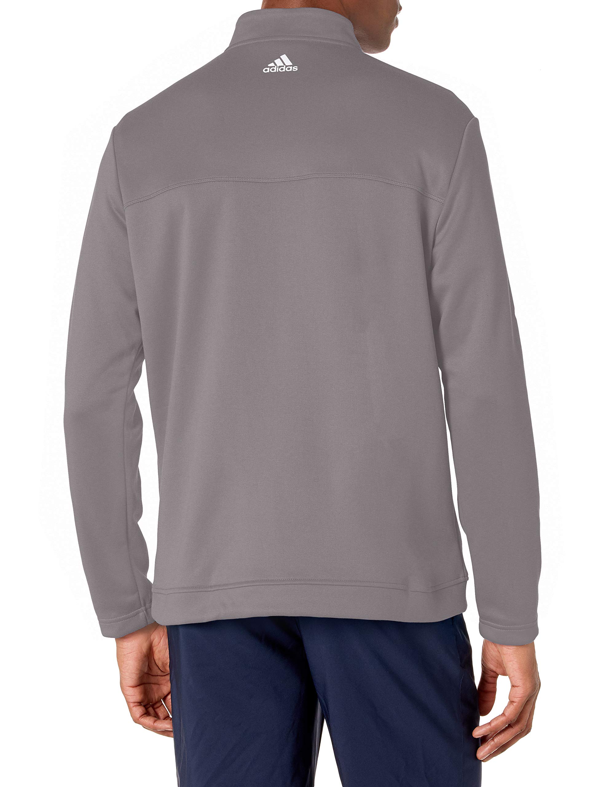 adidas Golf Men's Club Recycled Polyester Quarter Zip Pullover, Gray, Extra Large