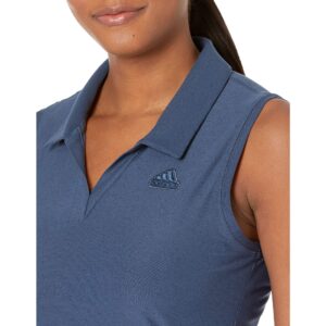 adidas Golf Women's Go-to Sleeveless Primegreen Polo Shirt, Navy, Large