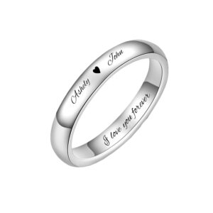 lonago personalized name band ring engraved name ring band gift for women mem