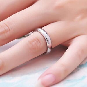 LONAGO Personalized Name Band Ring Engraved Name Ring Band Gift for Women Mem