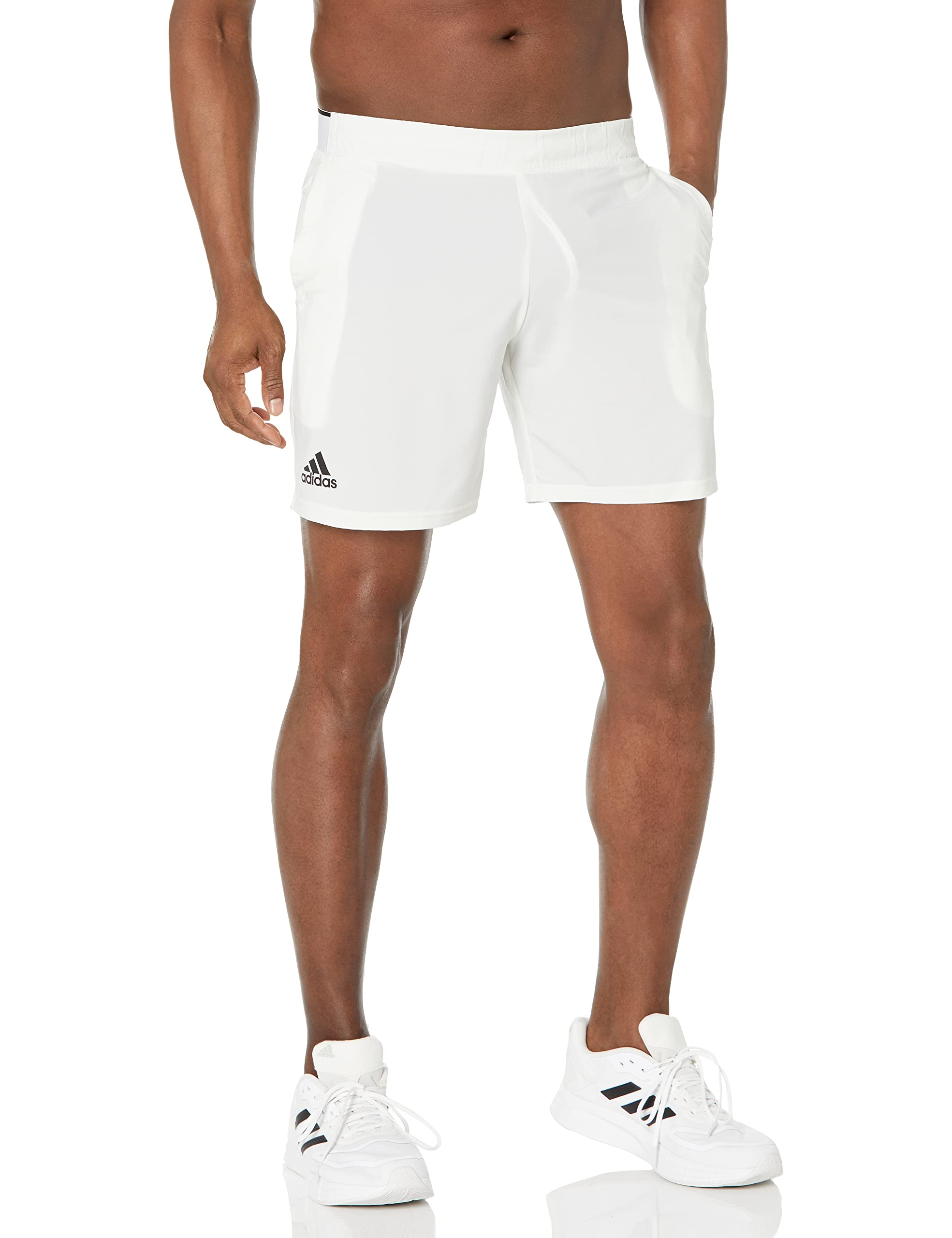 adidas Men's Club Stretch-Woven Tennis Shorts, White/Black, Small