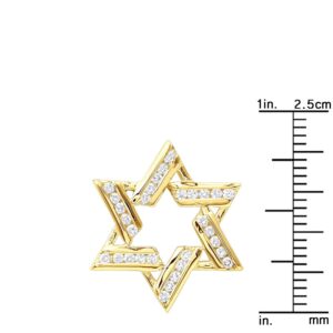 Star Of David Round Diamond Pendant 0.45ctw in 14k Gold (Yellow Gold)