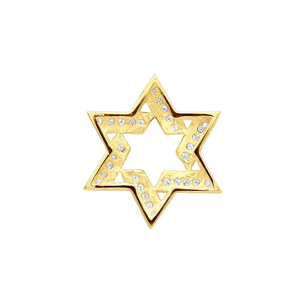 Star Of David Round Diamond Pendant 0.45ctw in 14k Gold (Yellow Gold)