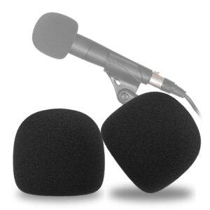 sunmon sm57 windscreen cover - perfect sm57-lc mic pop filter foam cover compatible with shure sm-57 cardioid dynamic instrument microphone (2 pcs)