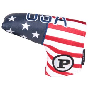 golf builder usa stars and stripes golf club blade putter head cover with magnetic closure