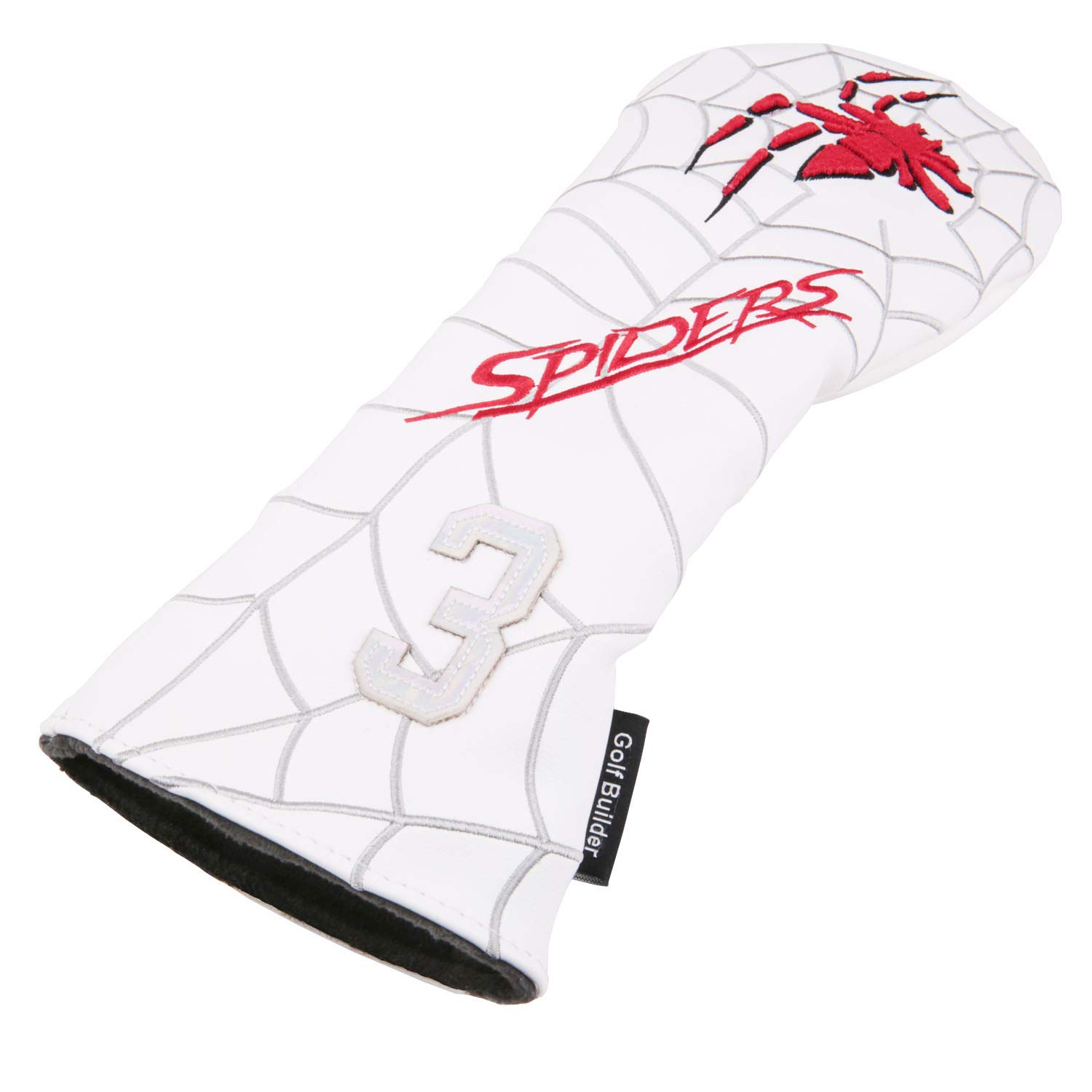 3pcs/Set Spider Embroidery White Golf Club Driver Fairway Wood Head Covers 1 3 5 Wood Covers