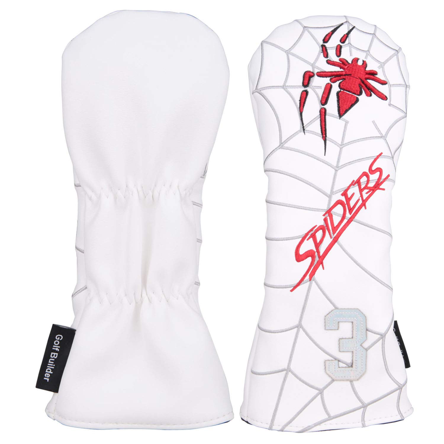 3pcs/Set Spider Embroidery White Golf Club Driver Fairway Wood Head Covers 1 3 5 Wood Covers