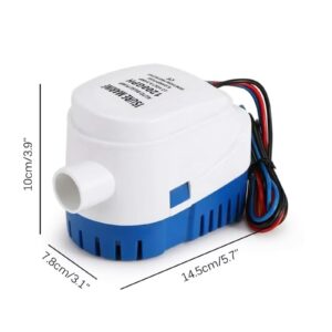 ISURE MARINE 12V Automatic Submersible Boat Bilge Water Pump Latest styles 1200GPH Built-in Auto Float Switch (1200GPH)