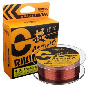 rikimaru monofilament fishing line (wine red, 3lb-660yds)