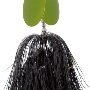 Tooth Shield Tackle Musky Bucktail (Black/Lime Green) Muskie Pike Double 10 Inline Spinner Musky Lures Baits Tackle