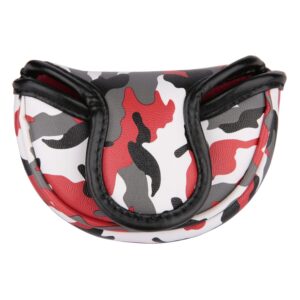 golf builder camouflage golf mid mallet putter head cover small mallet cover with magnetic closure (red)