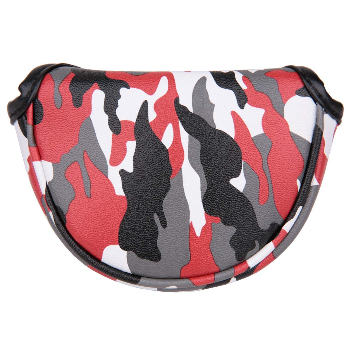 Golf Builder Camouflage Golf Mid Mallet Putter Head Cover Small Mallet Cover with Magnetic Closure (Red)