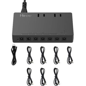 Hiree Guitar Pedal Power Supply 7 DC Output for 9V Effect Pedal Board with 2 AC Outlets for Charging Speaker, Musical Instruments