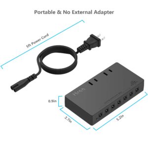 Hiree Guitar Pedal Power Supply 7 DC Output for 9V Effect Pedal Board with 2 AC Outlets for Charging Speaker, Musical Instruments