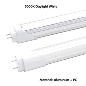 T8 T10 T12 2FT LED Light Tube - 8W LED Replacement for 24 inch Fluorescent Bulb, 20W Equivalent, 1120Lm, 5000K Daylight White, Ballast Bypass, Dual-End Powered, Clear Cover (Pack of 4)