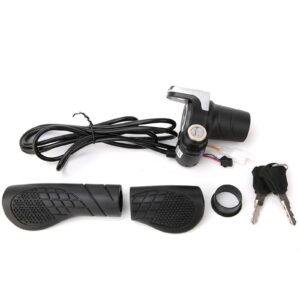 36v e-bike twist grip throttle with lcd display and key lock, universal fit, easy install handlebar power indicator for electric bikes/scooters/motorcycles