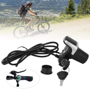 36V E-Bike Twist Grip Throttle with LCD Display and Key Lock, Universal Fit, Easy Install Handlebar Power Indicator for Electric Bikes/Scooters/Motorcycles